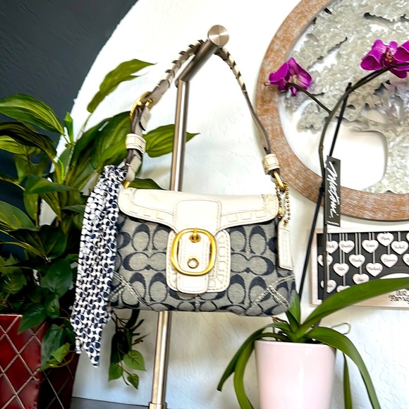 Coach | Bags | Coach Denim Tattersall Bleeker | Poshmark